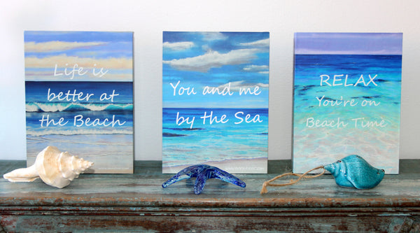 Set of Three Table Top Plaques - Ann Steer Art Gallery